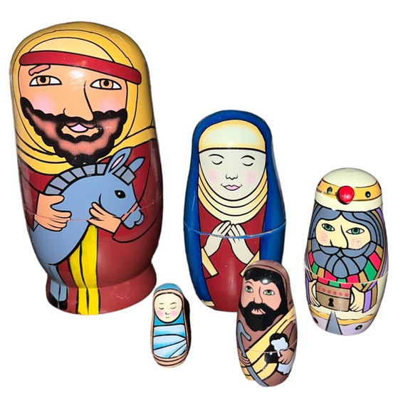 bits and pieces | Holiday | Bits And Pieces 5pc Nesting Doll Holy ...